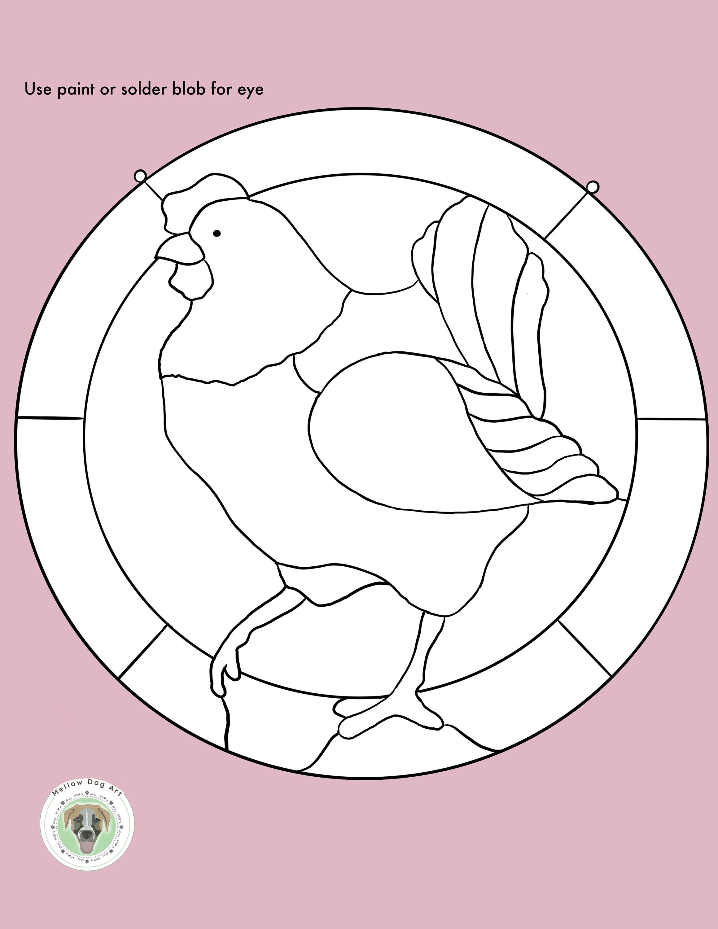 Stained Glass Pattern, Vintage Farmhouse Inspired Chicken Hen ...