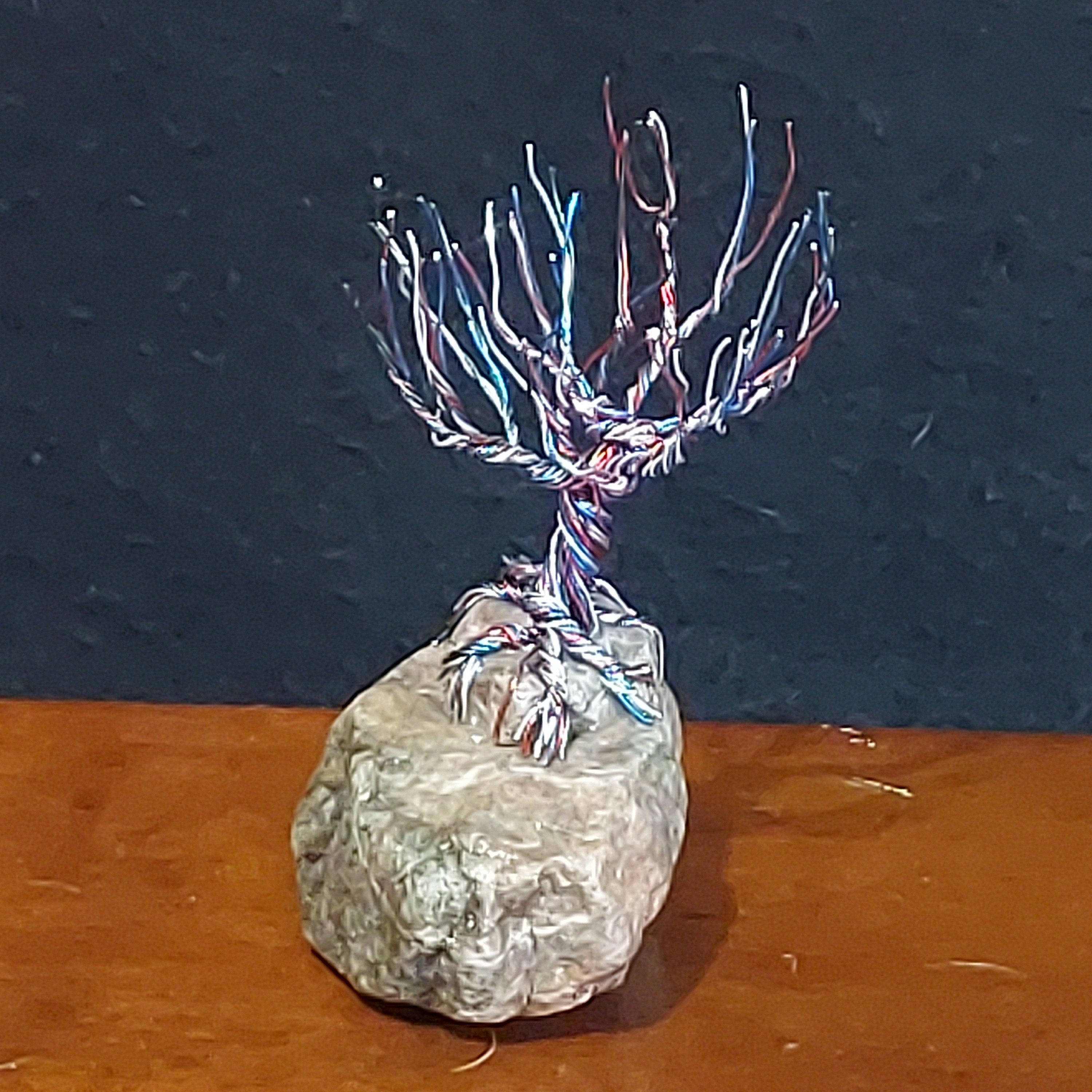 Red, White and Blue Wire Wrapped Tree on a Nice Rock Base. - Etsy