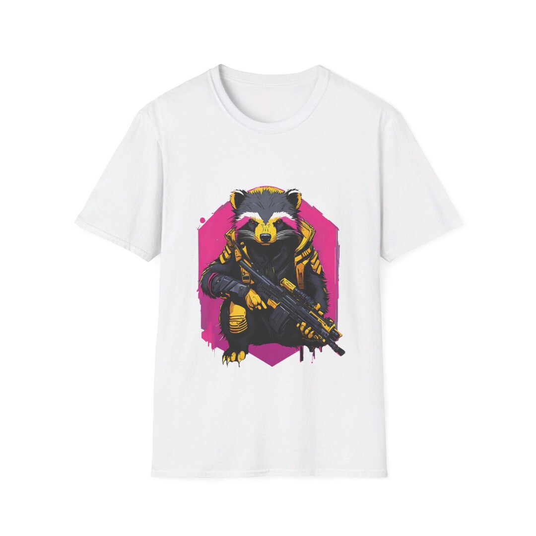 Cyber Punk Honey Badger Unisex T-shirt, Edgy Animal Tee, Grunge Graphic ...