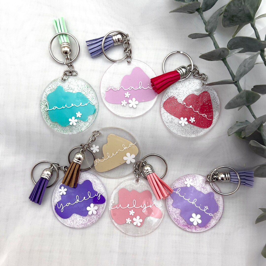 Personalized Acrylic Keychain With Name and Tassel - Etsy