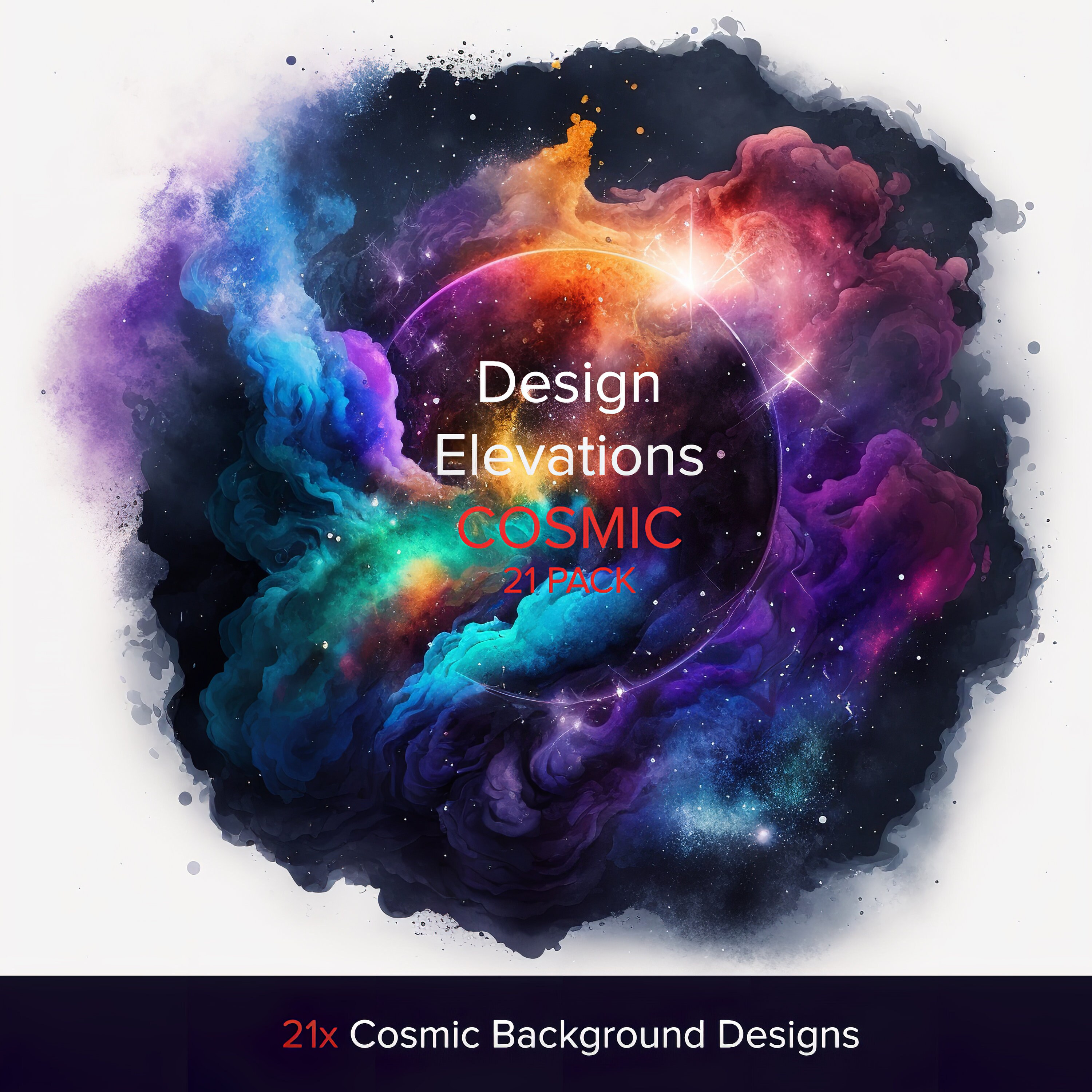 Galaxy Backgrounds Cosmic Digital Papers 21 Pack Beautiful Illustration ...