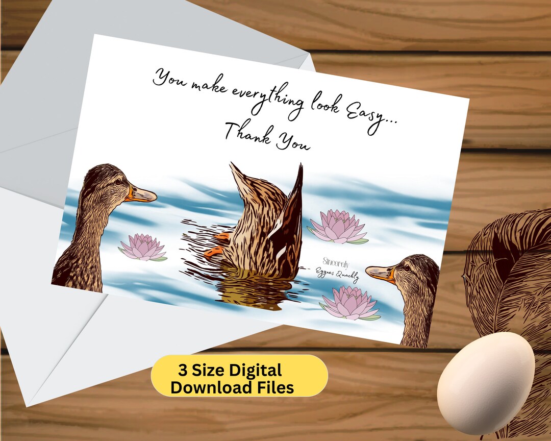 Thank You, Duck, Easy, - Etsy