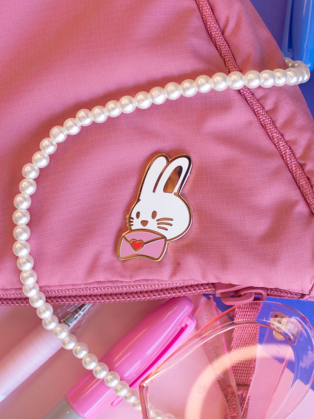 Sending Love Bunny Rabbit Letter Enamel Pin - Etsy