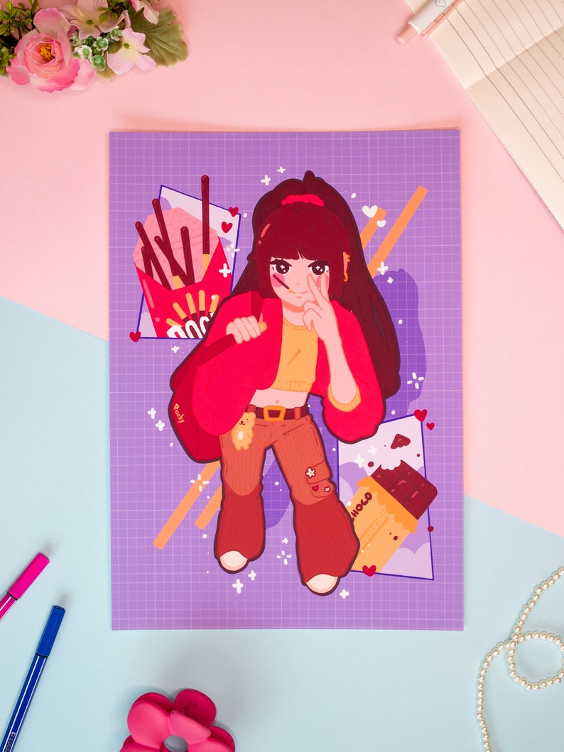 Pocky Girls A5 & A4 Prints chocolate, Strawberry, Matcha, Cookies and ...
