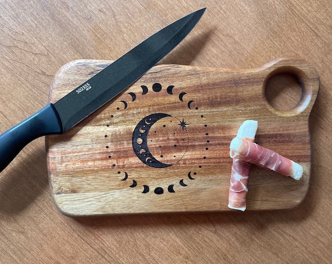 Handcrafted Moon Phase Twilight Cutting and Charcuterie Board - Etsy