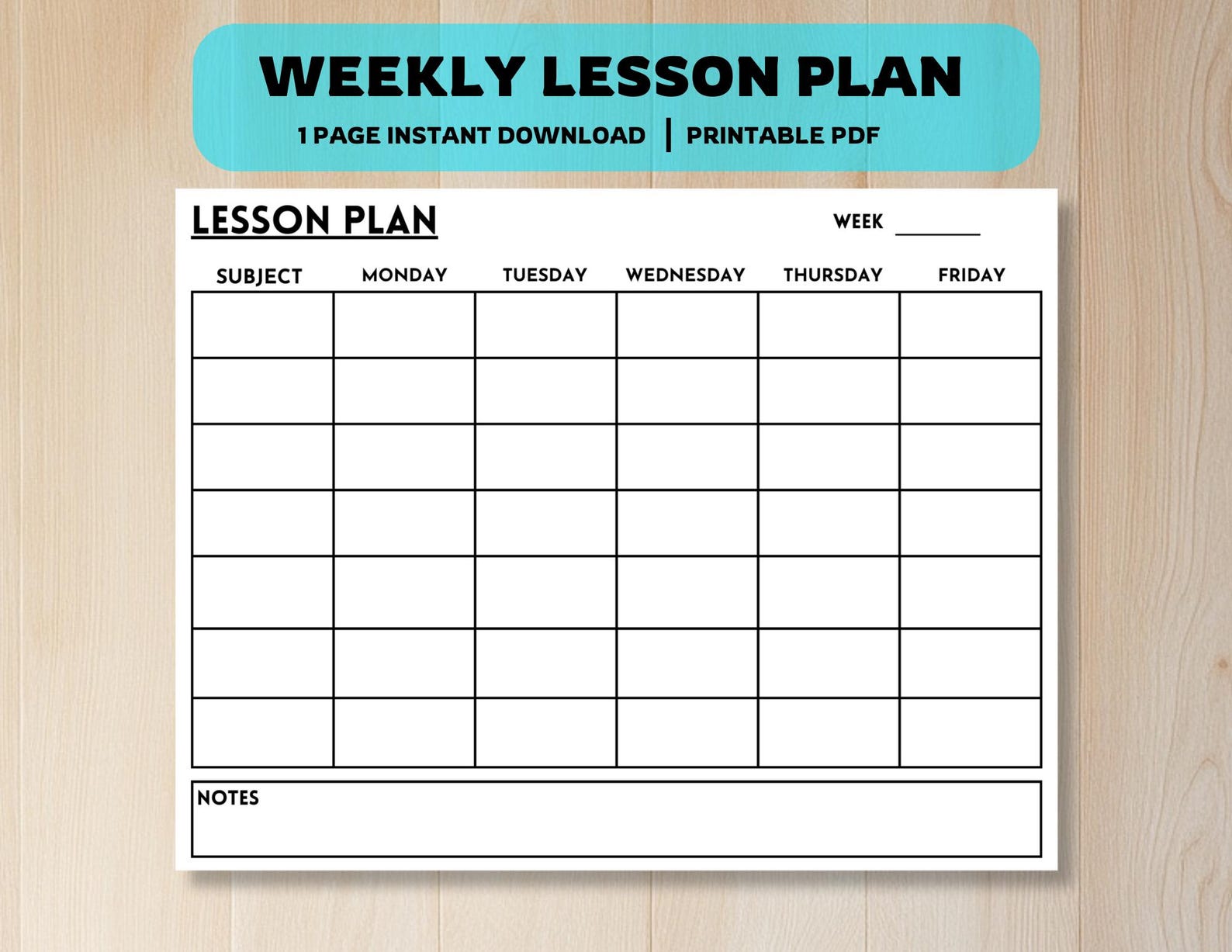 Printable Weekly Lesson Plan Template Preschool/kindergarten, Daily ...