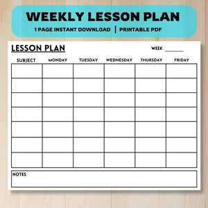 Printable Weekly Lesson Plan Template Preschool/kindergarten, Daily ...