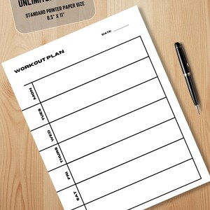 Weekly Workout Planner Printable, 7 Days Fitness Planner, Exercise ...