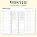 Aircraft Log, Printable Hobbs and Tach Time Log, Aircraft Rental Log - Etsy