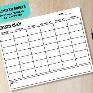 Printable Weekly Lesson Plan Template Preschool/kindergarten, Daily ...