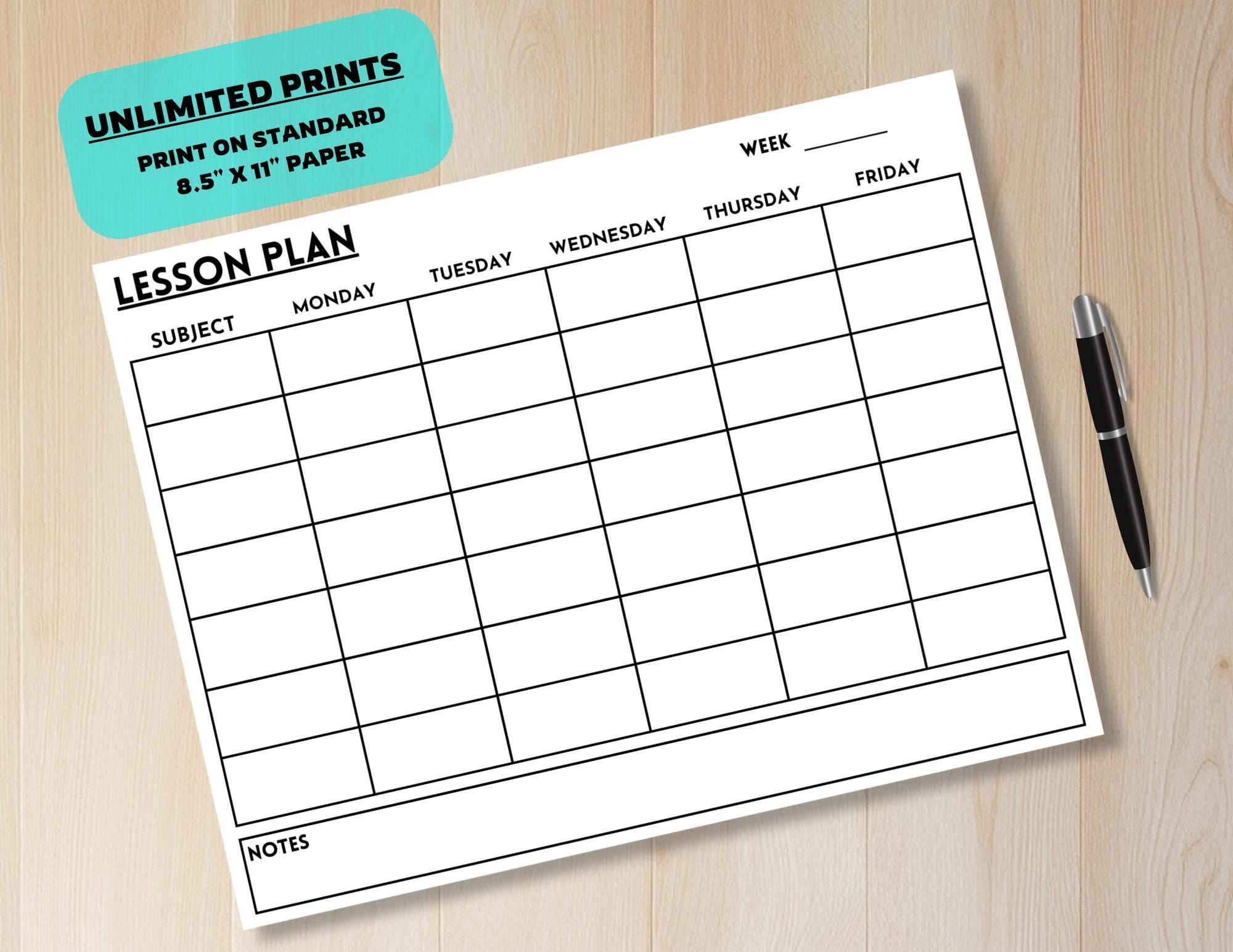 Printable Weekly Lesson Plan Template Preschool/kindergarten, Daily ...