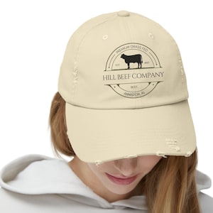 Custom Cattle Ranch Unisex Distressed Cap | Cotton Twill Personalized ...
