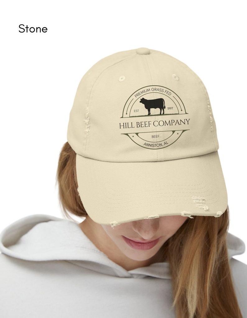Custom Cattle Ranch Unisex Distressed Cap Cotton Twill Personalized Hat ...