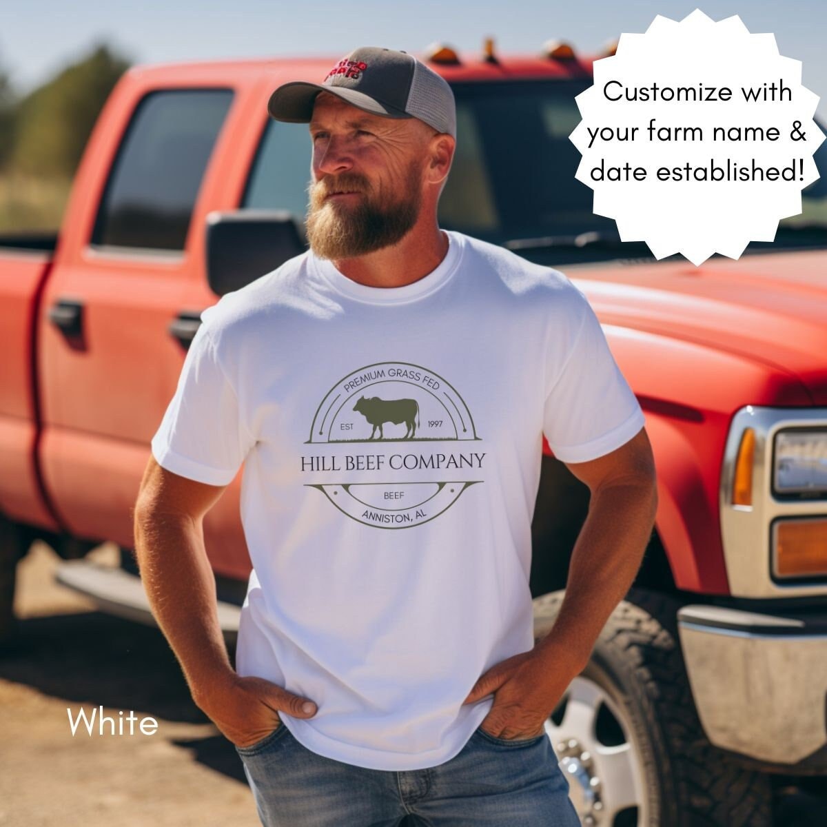 Custom Cattle Beef Farm Tee Local Dealer T-shirt Personalized Ranch ...