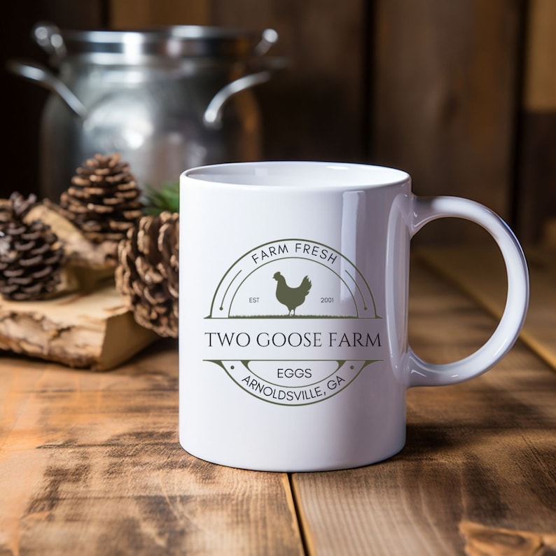 Personalized Egg Farm Ceramic Mug 11 or 15oz - Gift for Chicken Lovers ...