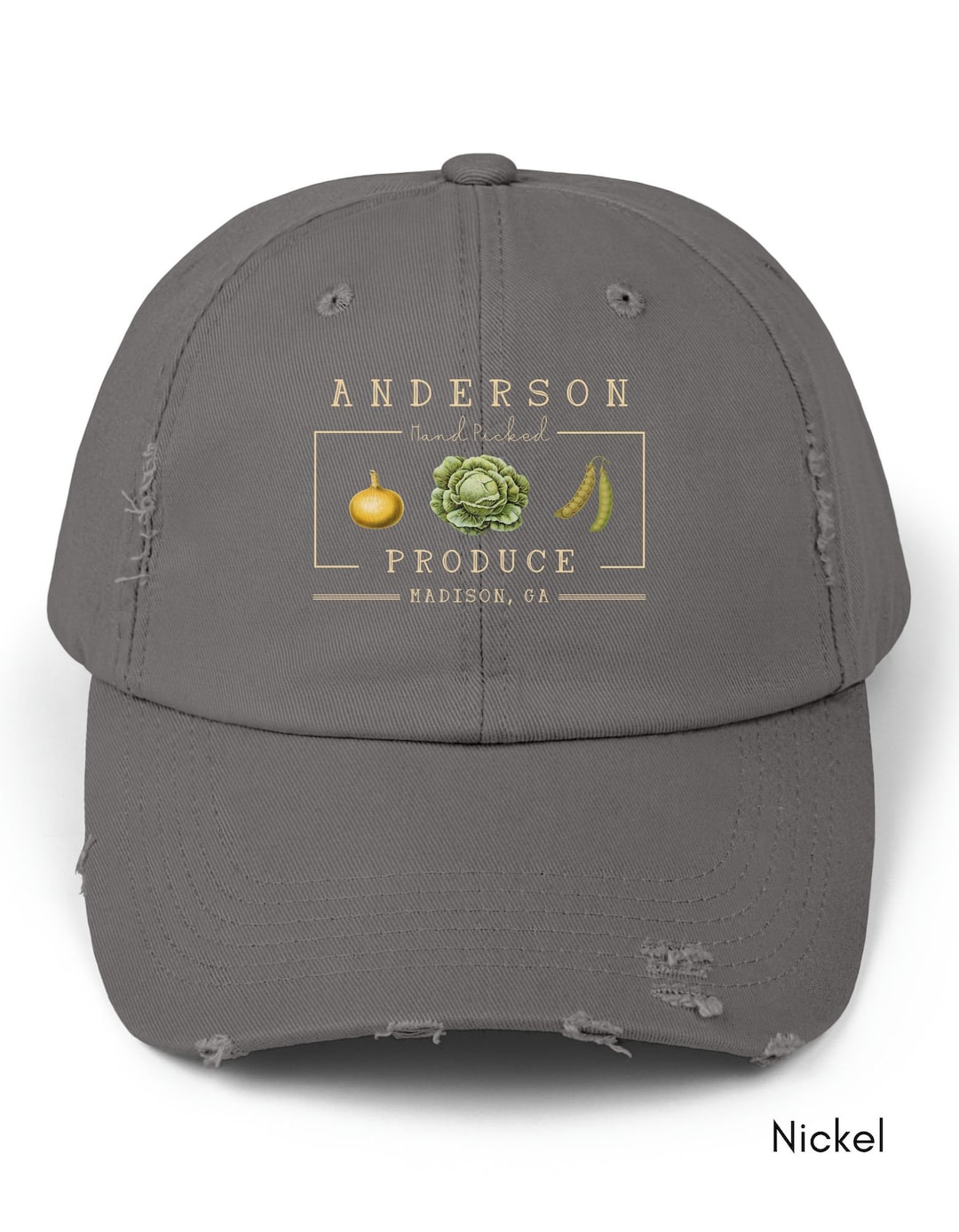 Custom Farm Unisex Distressed Cap | Personalized Vegetable Farmer ...