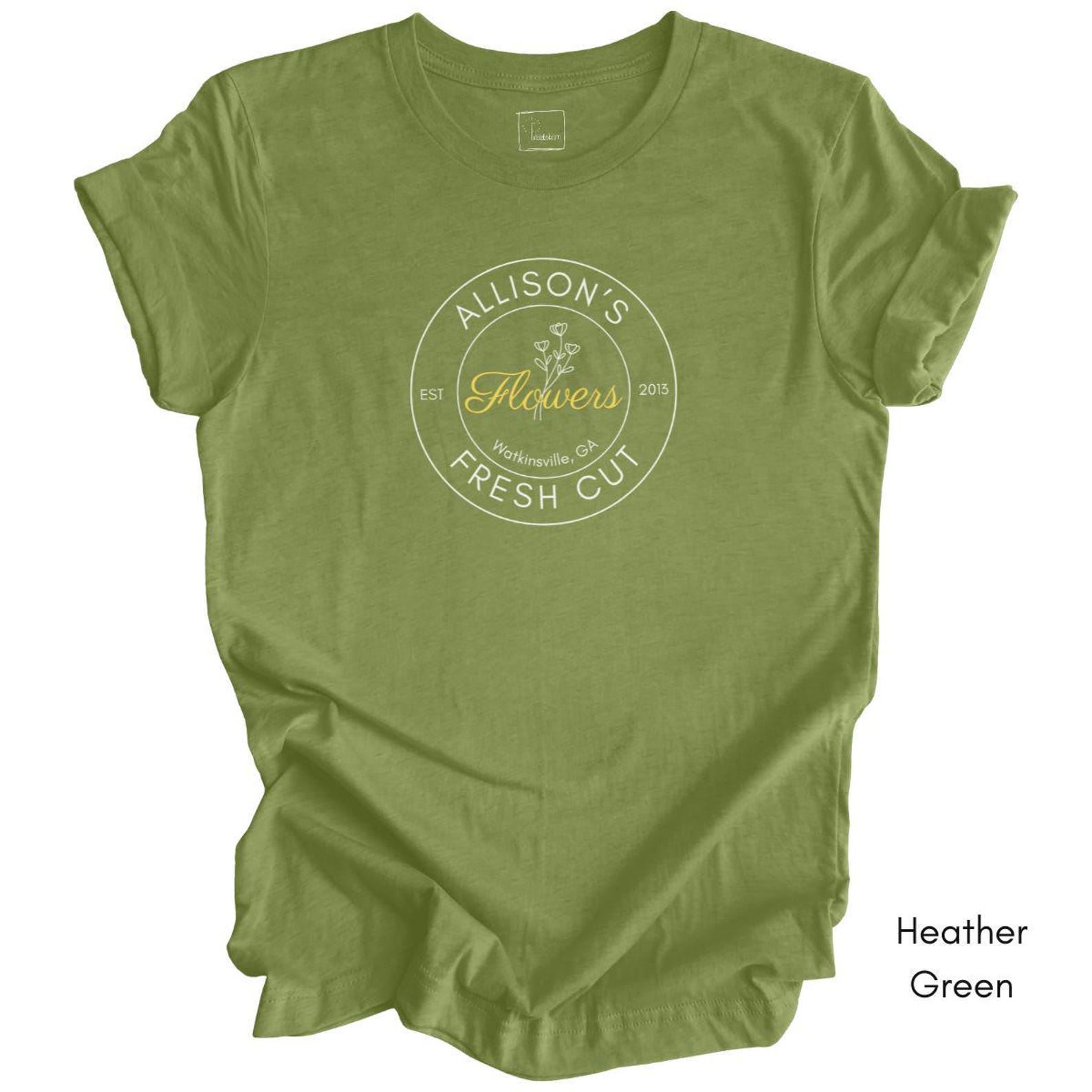 Custom Fresh Cut Flower Tee Local Florist T-shirt Personalized Flower ...