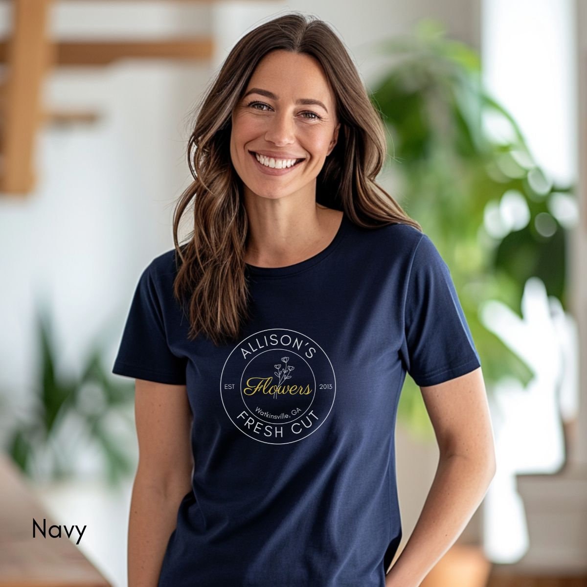 Custom Fresh Cut Flower Tee Local Florist T-shirt Personalized Flower ...