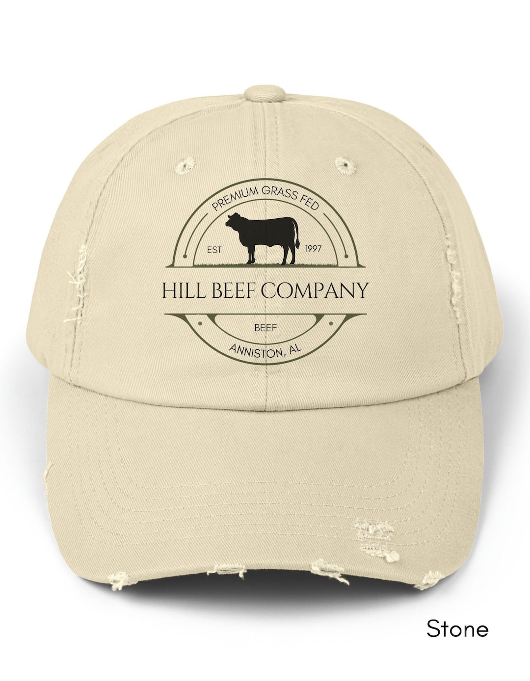 Custom Cattle Ranch Unisex Distressed Cap | Cotton Twill Personalized ...