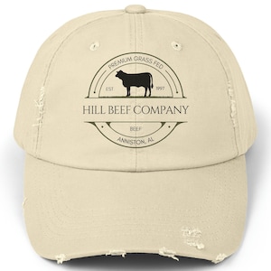 Custom Cattle Ranch Unisex Distressed Cap | Cotton Twill Personalized ...