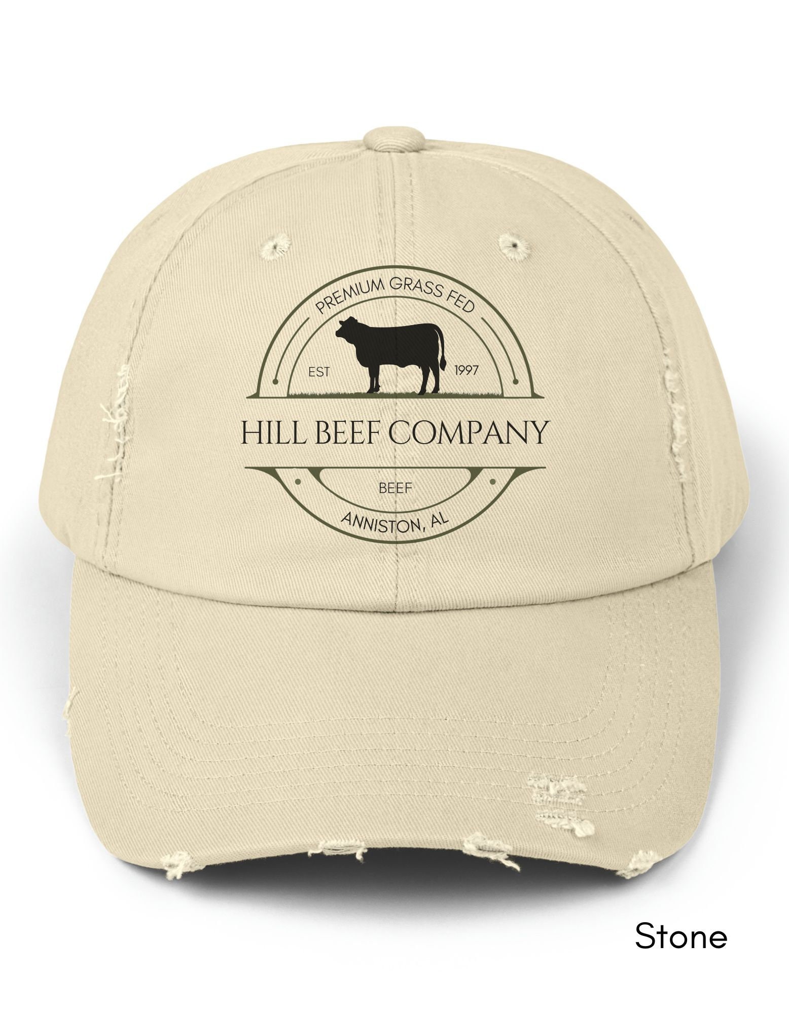 Custom Cattle Ranch Unisex Distressed Cap Cotton Twill Personalized Hat ...