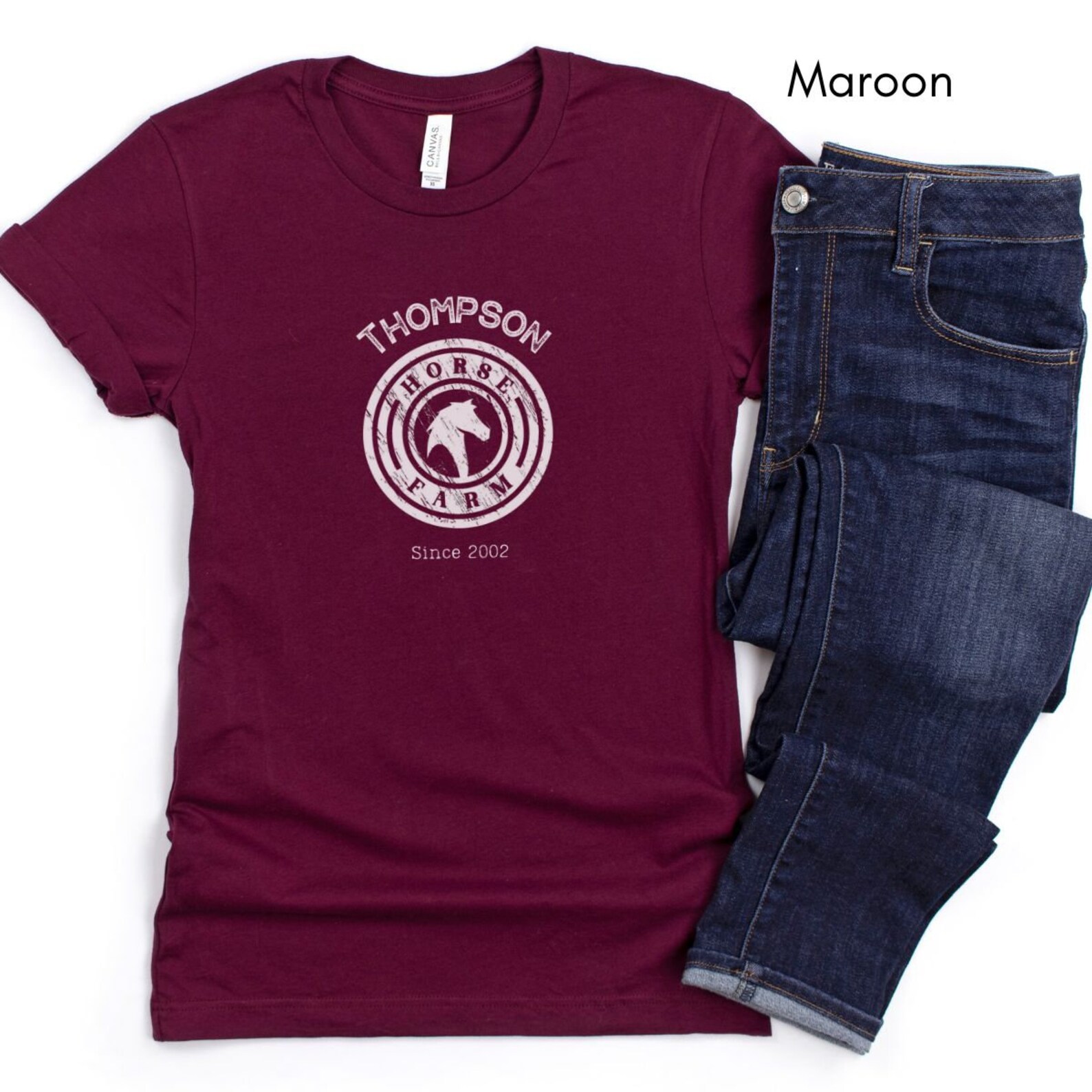 Custom Horse Farm Tee T-shirt Personalized Equestrian Farm Tee Gifts ...