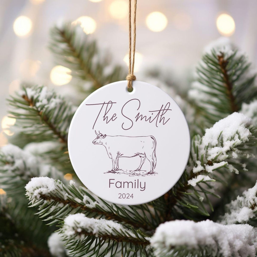 Custom Cattle Farm Ranch Ceramic Ornament Personalized Gift for ...