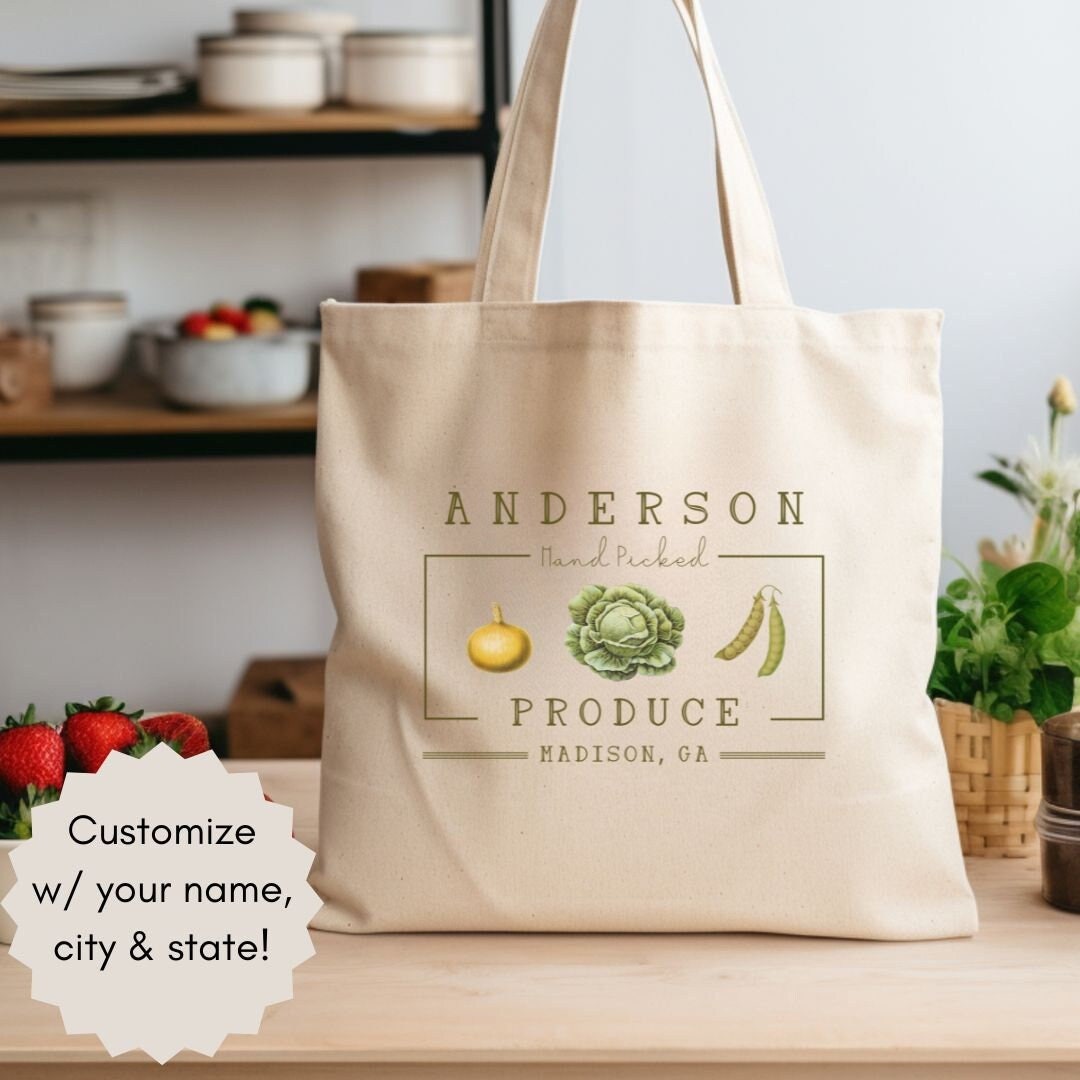 Custom Farm Canvas Tote Bag: Personalized Farmer's Market Bag - Etsy