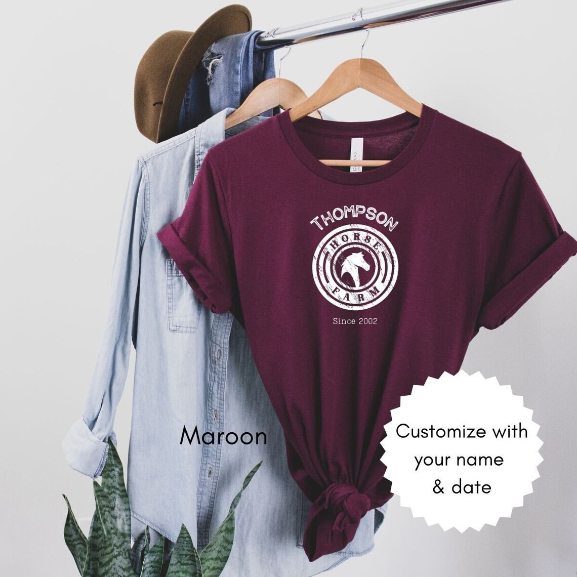 Custom Horse Farm Tee T-shirt Personalized Equestrian Farm Tee - Etsy