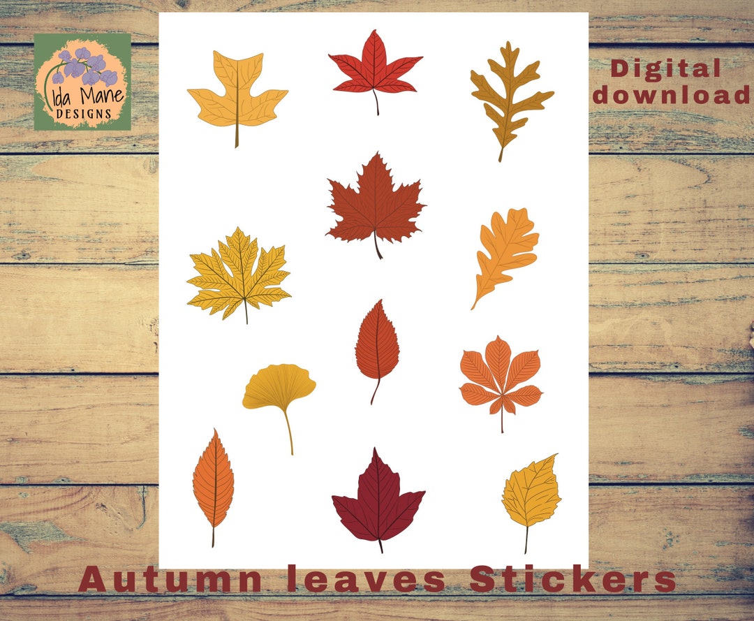 Autumn Leaves Stickers Printable Stickers - Etsy