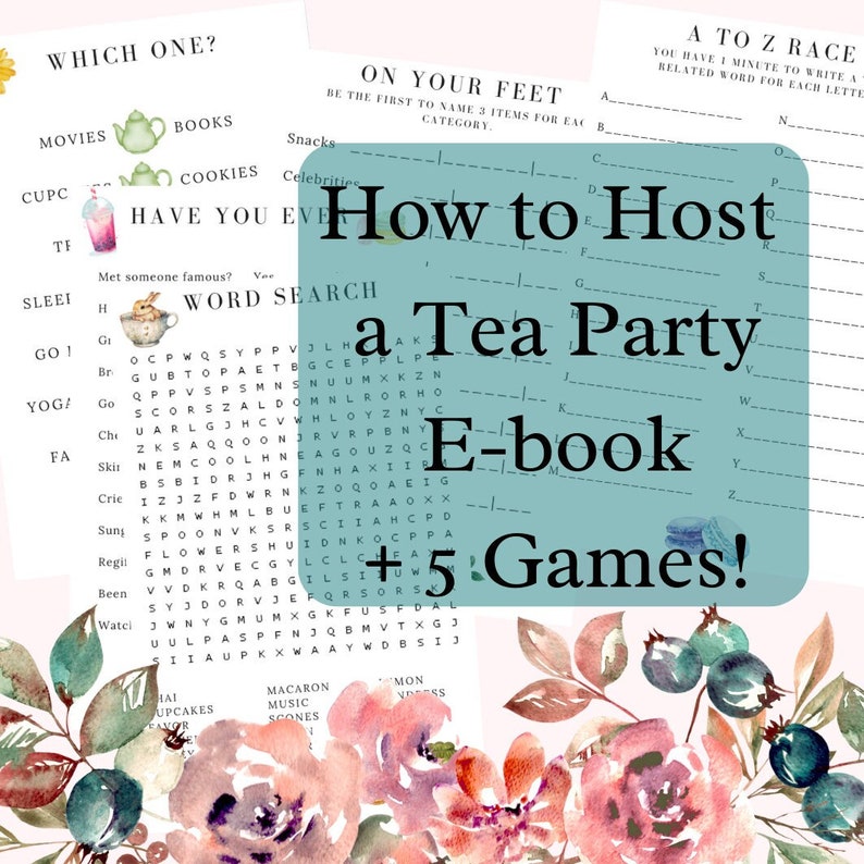 Tea Party Planner and Guide With Party Themes, Printable Tea Party ...