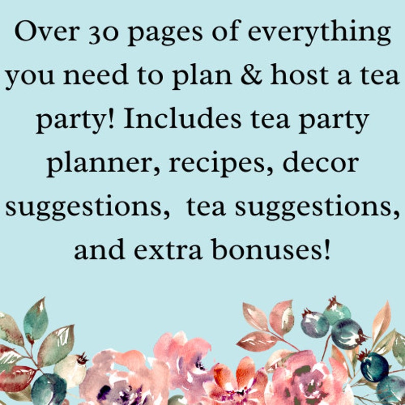 Tea Party Planner and Guide With Party Themes, Printable Tea Party ...