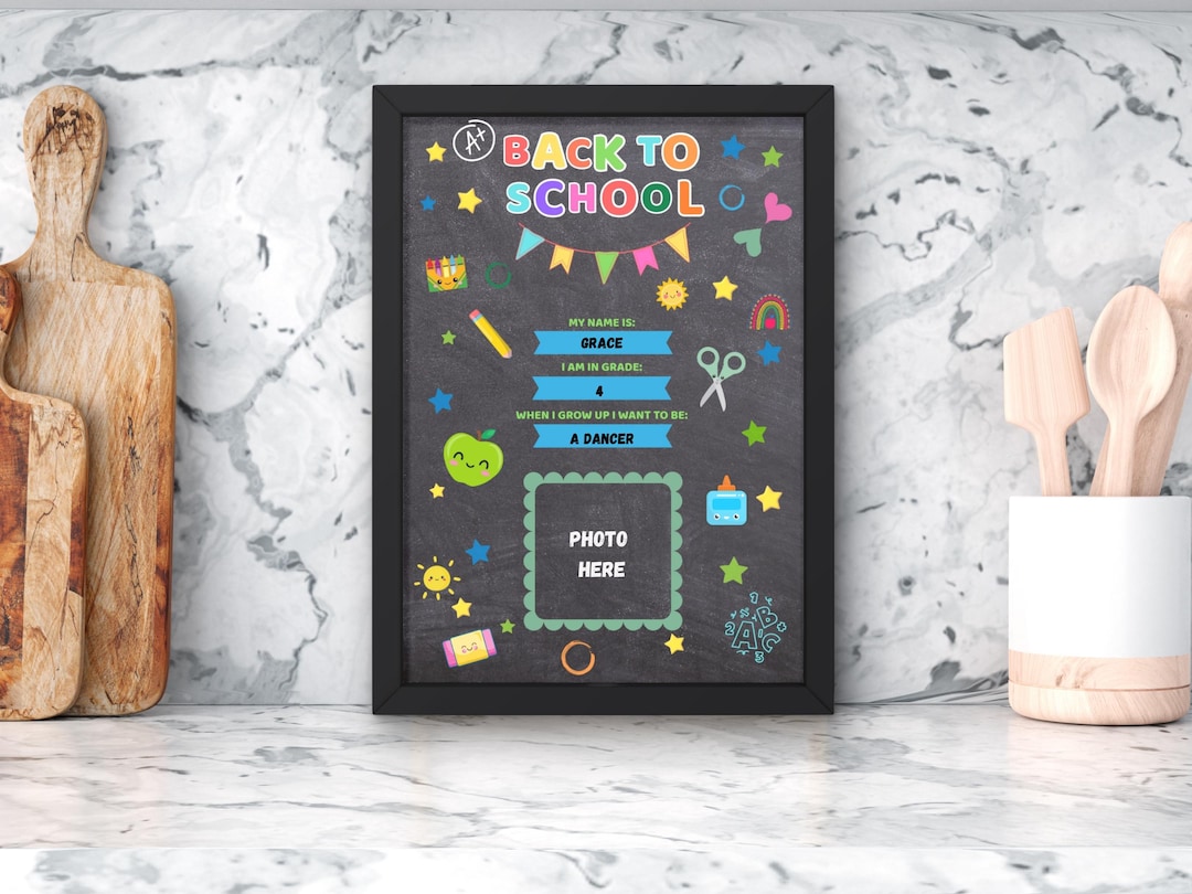 Editable Back to School Sign Printable | 8.5x11 Canva Template | First ...