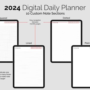 Digital Planner 2024, Goodnotes Planner, Dated, Hyperlinked - Etsy