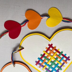 Valentine's Garland | Weaved Rainbow Paper Garland | Paper Anniversary ...