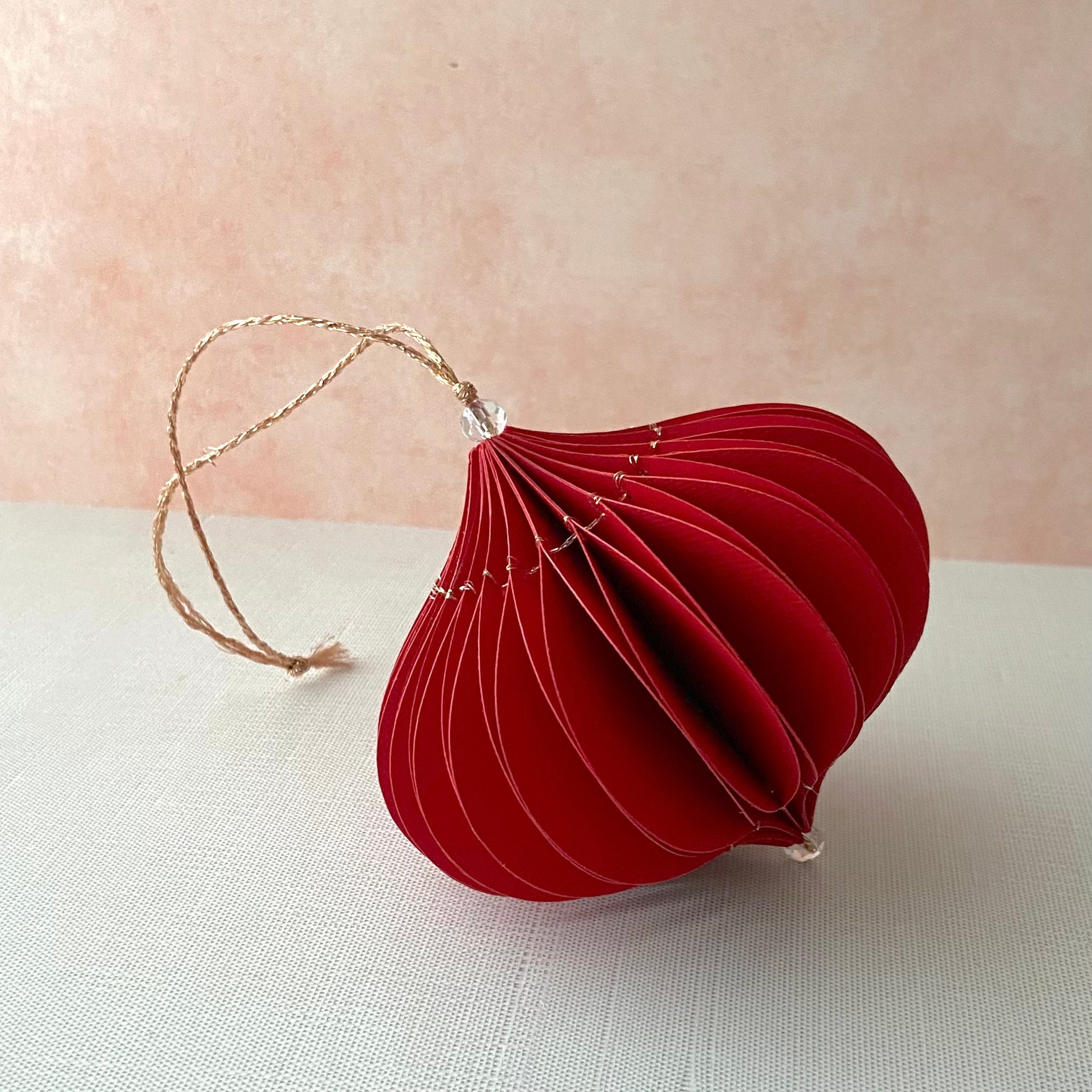Christmas Ornament in Red Textured Cardstock Honeycomb Onion - Etsy