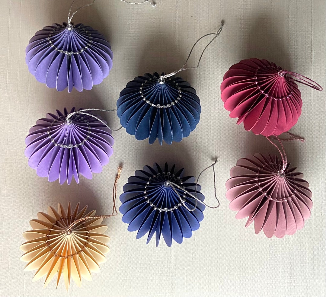 Paper Ornaments Set of 5 Christmas Ornaments Honeycomb - Etsy