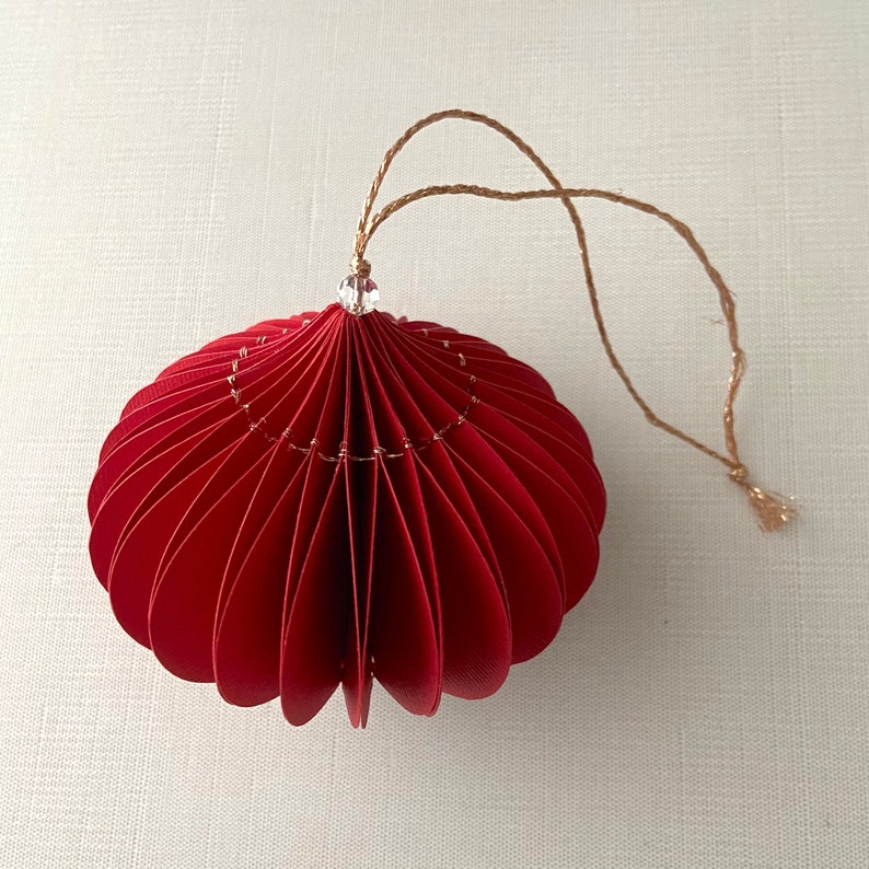 Christmas Ornament in Red Textured Cardstock Honeycomb Onion - Etsy