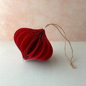 Christmas Ornament in Red Textured Cardstock Honeycomb Onion - Etsy