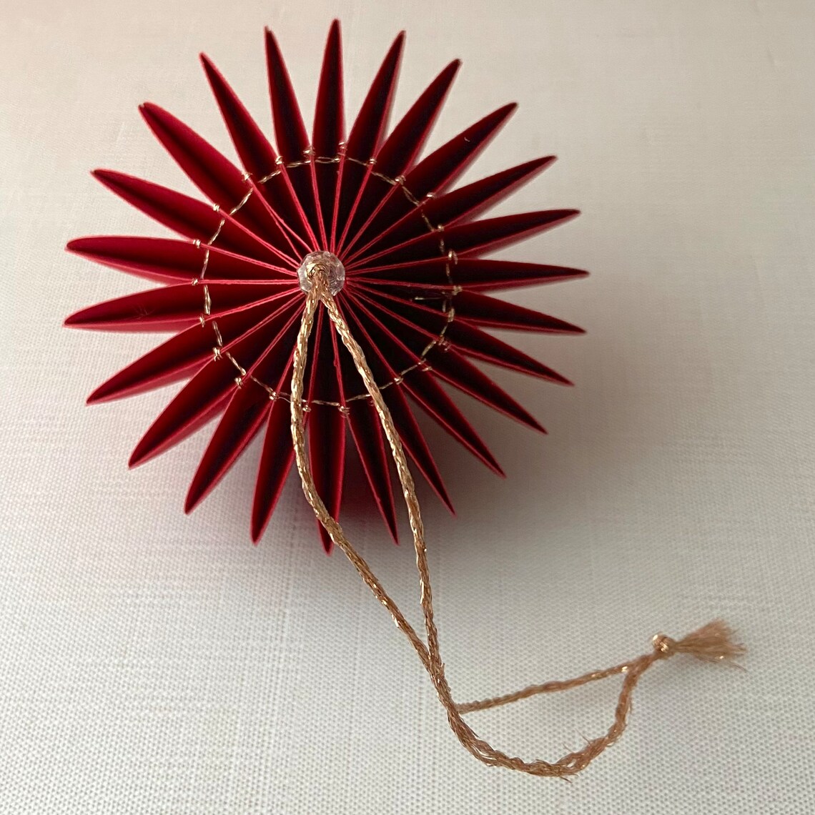 Christmas Ornament in Red Textured Cardstock Honeycomb Onion - Etsy
