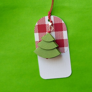 Mini Tree Christmas Tags | Set of 10 | Green and Red | Cute Christmas ...