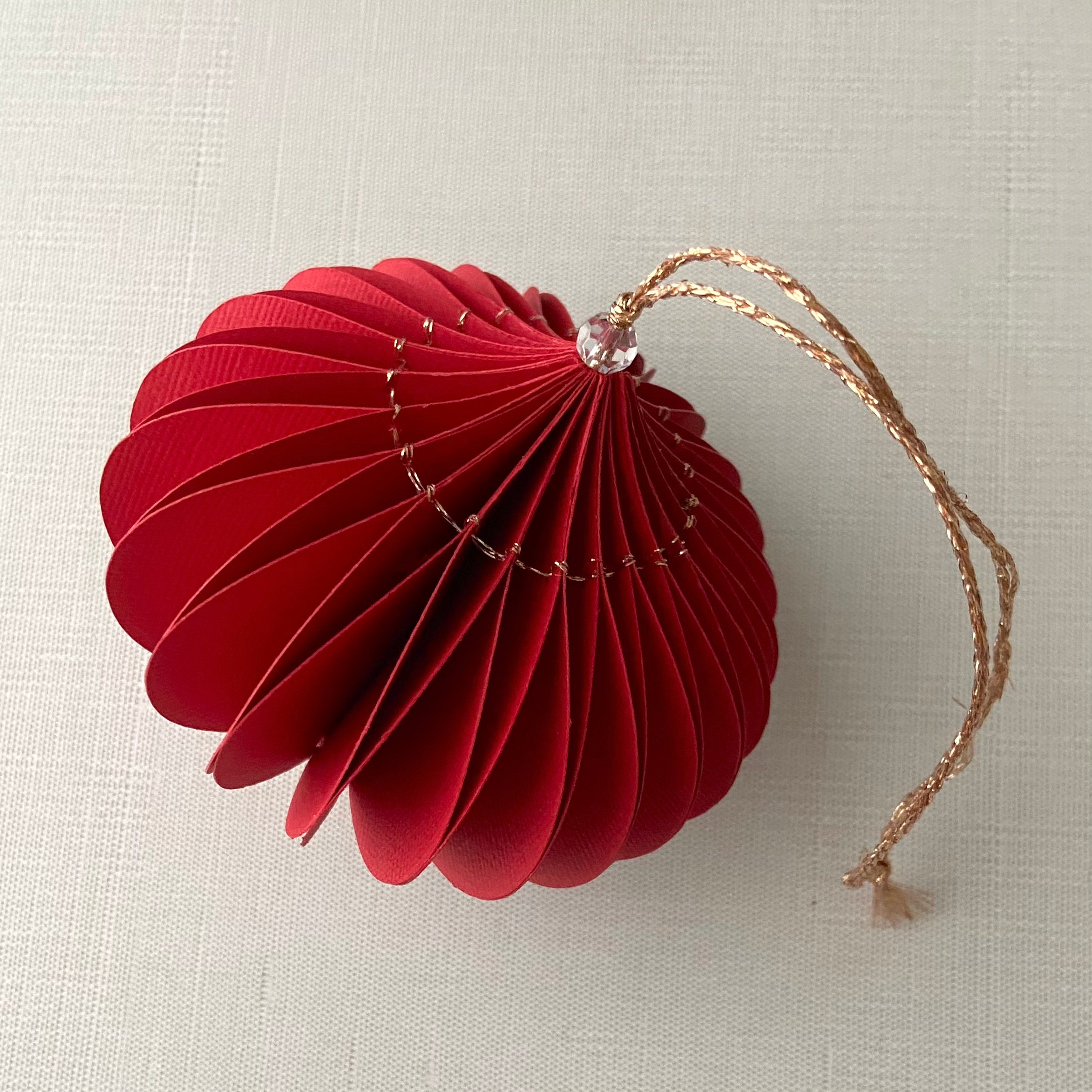 Christmas Ornament in Red Textured Cardstock Honeycomb Onion - Etsy