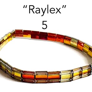 Raylex | Tila Stack Bracelets | BOHO Glass Tile Stretchy Bracelet | Trendy Beaded Bracelets for ...
