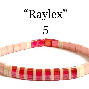 Raylex Tila Stack Bracelets BOHO Glass Tile Stretchy Bracelet Trendy Beaded Bracelets for Women ...