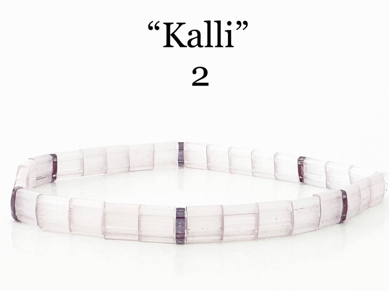 Kalli | Tila Stack Bracelets | BOHO Glass Tile Stretchy Bracelet ...