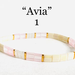 Avia Tila Stack Bracelets BOHO Glass Tile Stretchy Bracelet Trendy Beaded Bracelets for Women ...