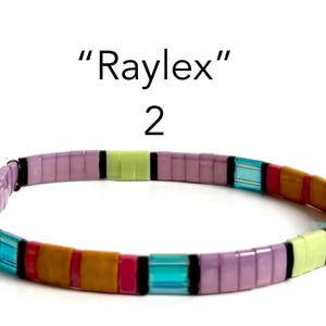 Raylex | Tila Stack Bracelets | BOHO Glass Tile Stretchy Bracelet | Trendy Beaded Bracelets for ...
