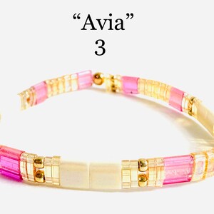 Avia Tila Stack Bracelets BOHO Glass Tile Stretchy Bracelet Trendy Beaded Bracelets for Women ...