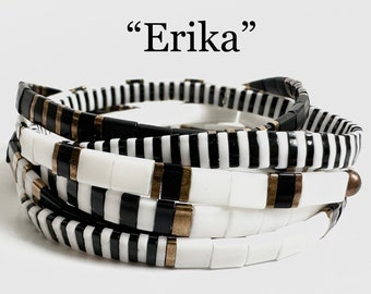 Michelle Tila Stack Bracelets BOHO Glass Tile Stretchy Bracelet Trendy ...