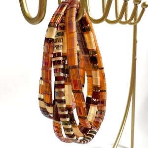 April Tila Stack Bracelets BOHO Glass Tile Stretchy Bracelet Trendy Beaded Bracelets for Women ...